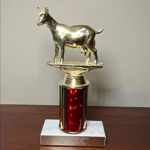 Vintage | Accents | Gold Goat Trophy On Marble Base | Poshmark